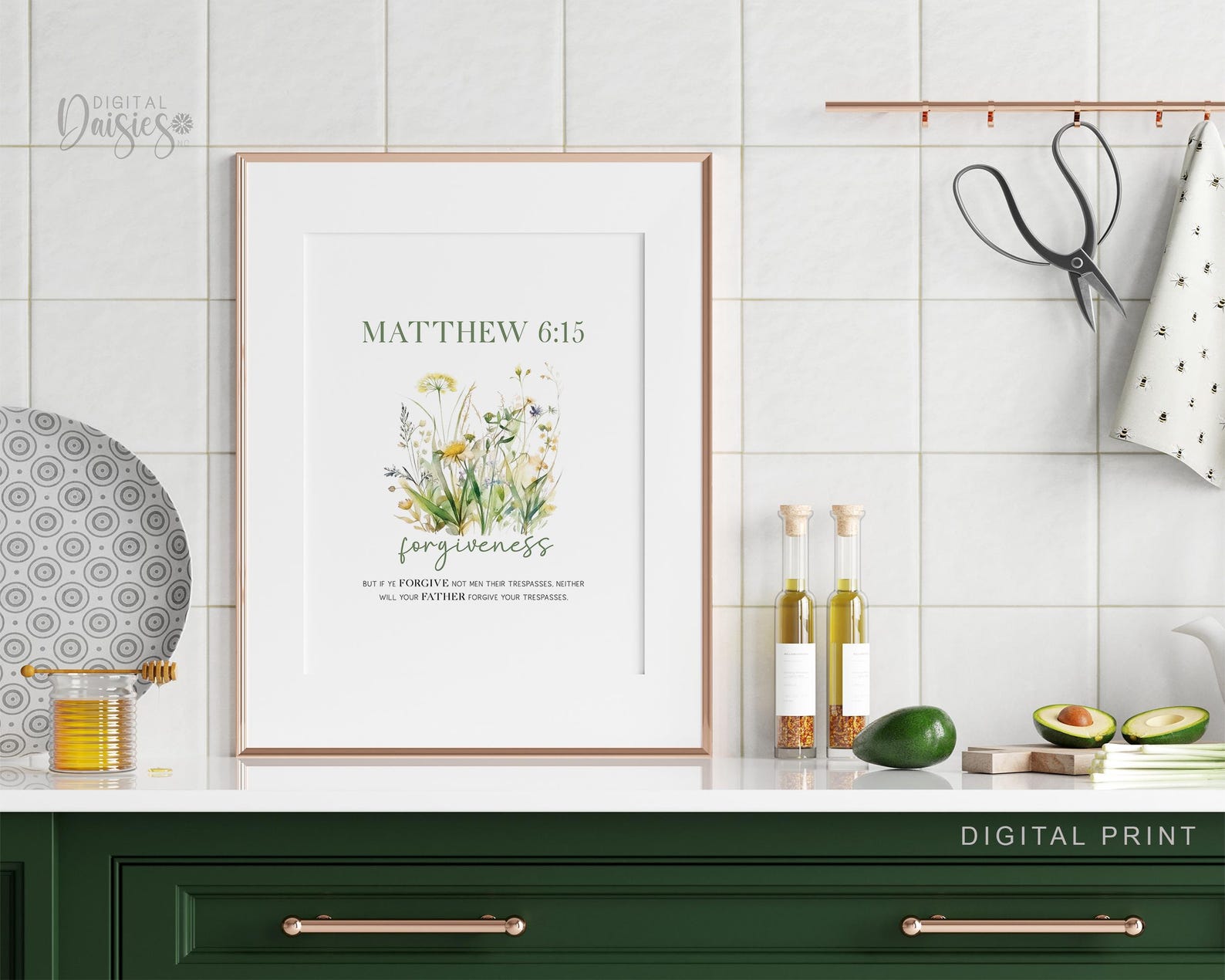 Matthew 6:15 Wildflower Bible Verse Wall Art, FORGIVENESS Scripture ...