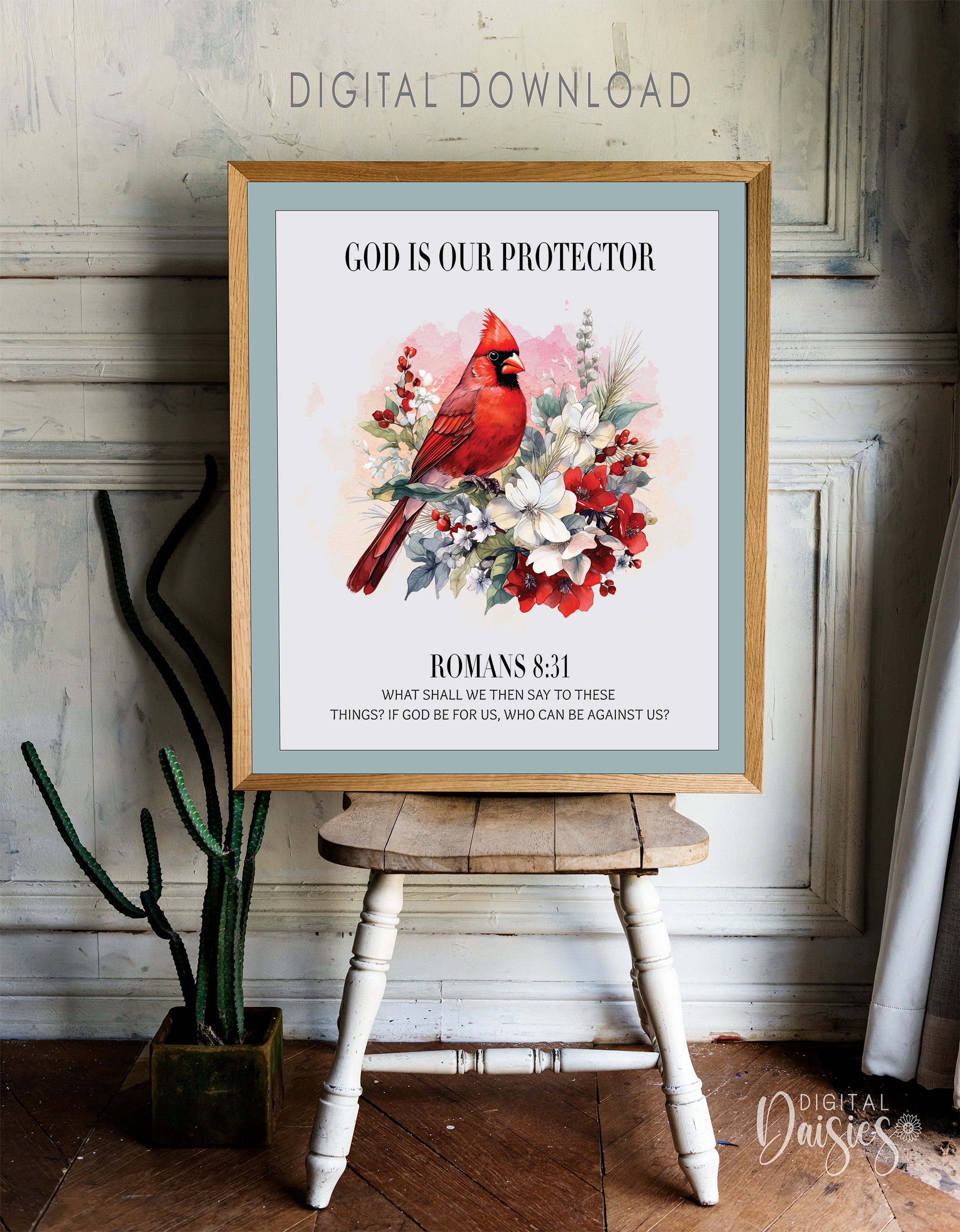 Cardinal Bible Verse Wall Art, Instant Download, DIGITAL Print Wall ...