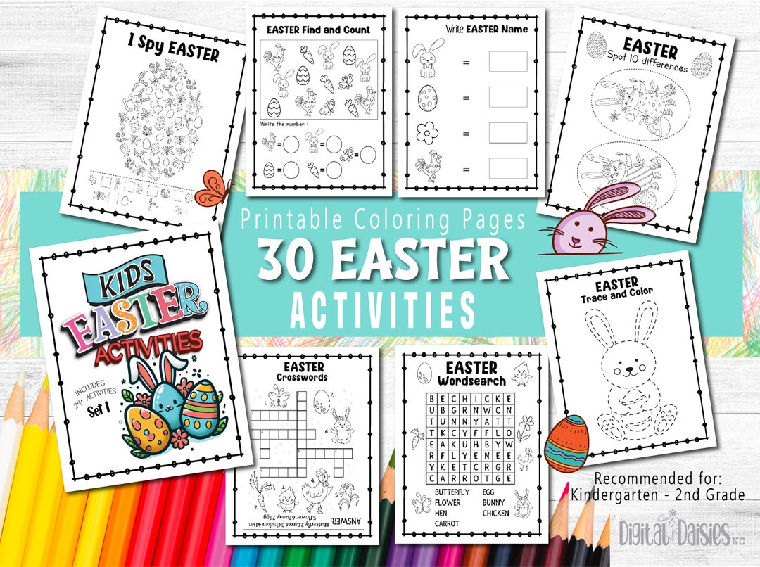 Easter Activities Coloring Pages for Kids, Preschoolers Kindergarten ...