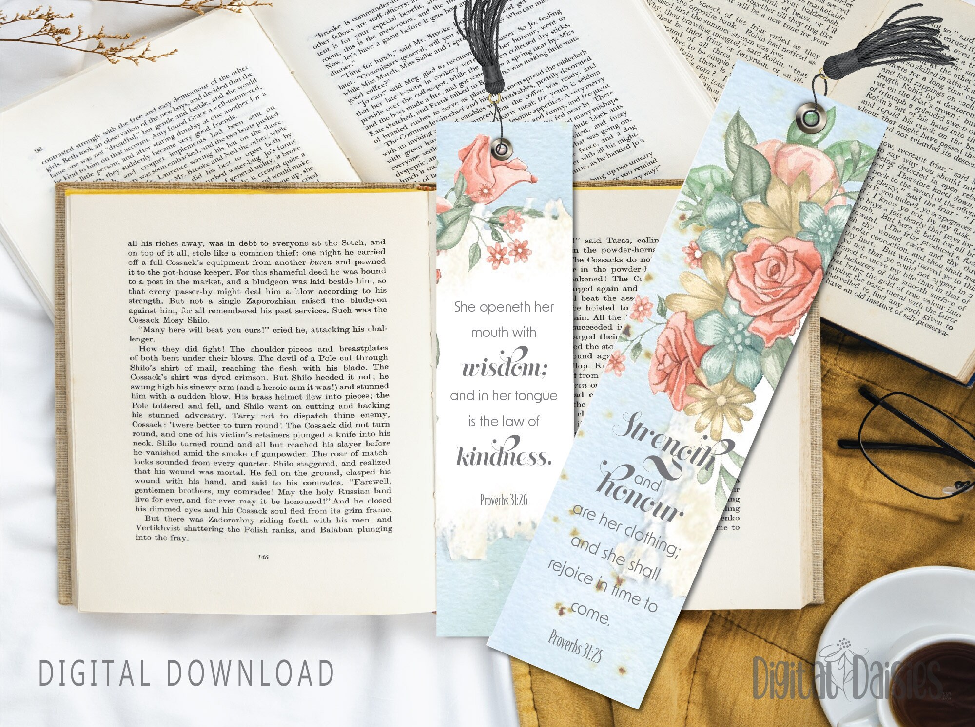 Proverbs 31 Verse Printable Bookmark Set, Printable Bookmark, Reading Bookmark, Instant Download ...