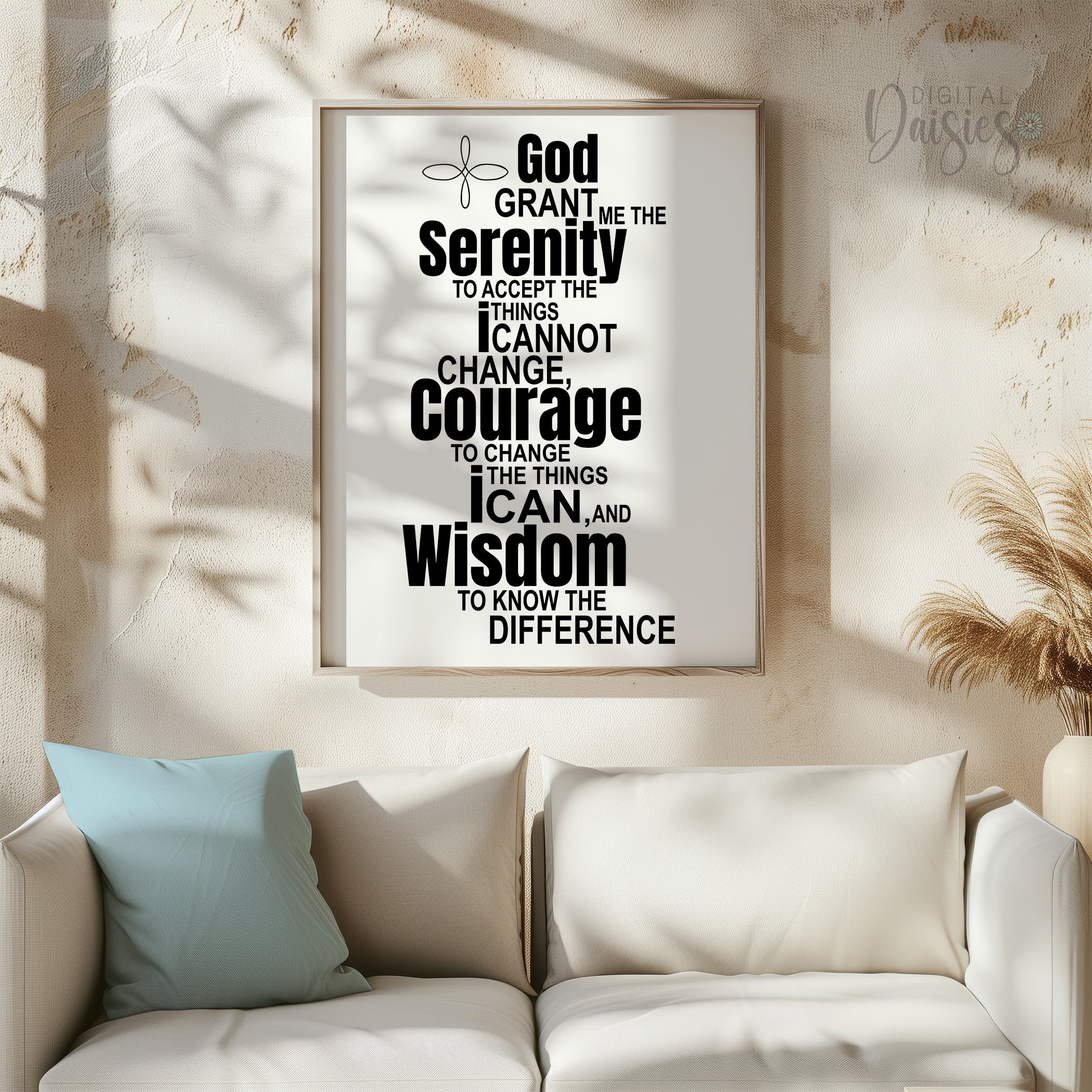 Serenity Prayer Wall Art, Instant Download DIGITAL PNG Print Wall Décor ...