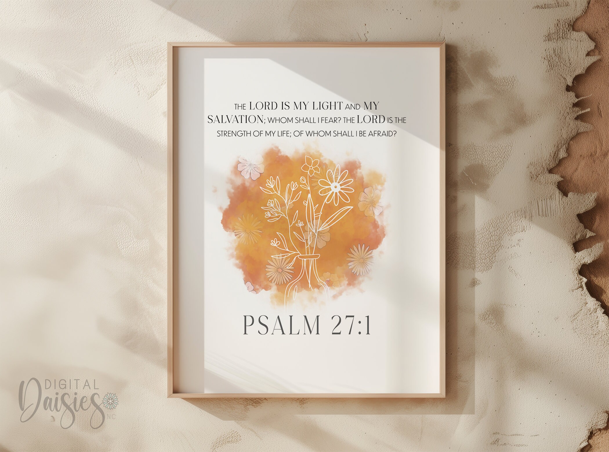 Psalms 27:1 Bible Verse Printable Wall Art, Instant Download DIGITAL ...