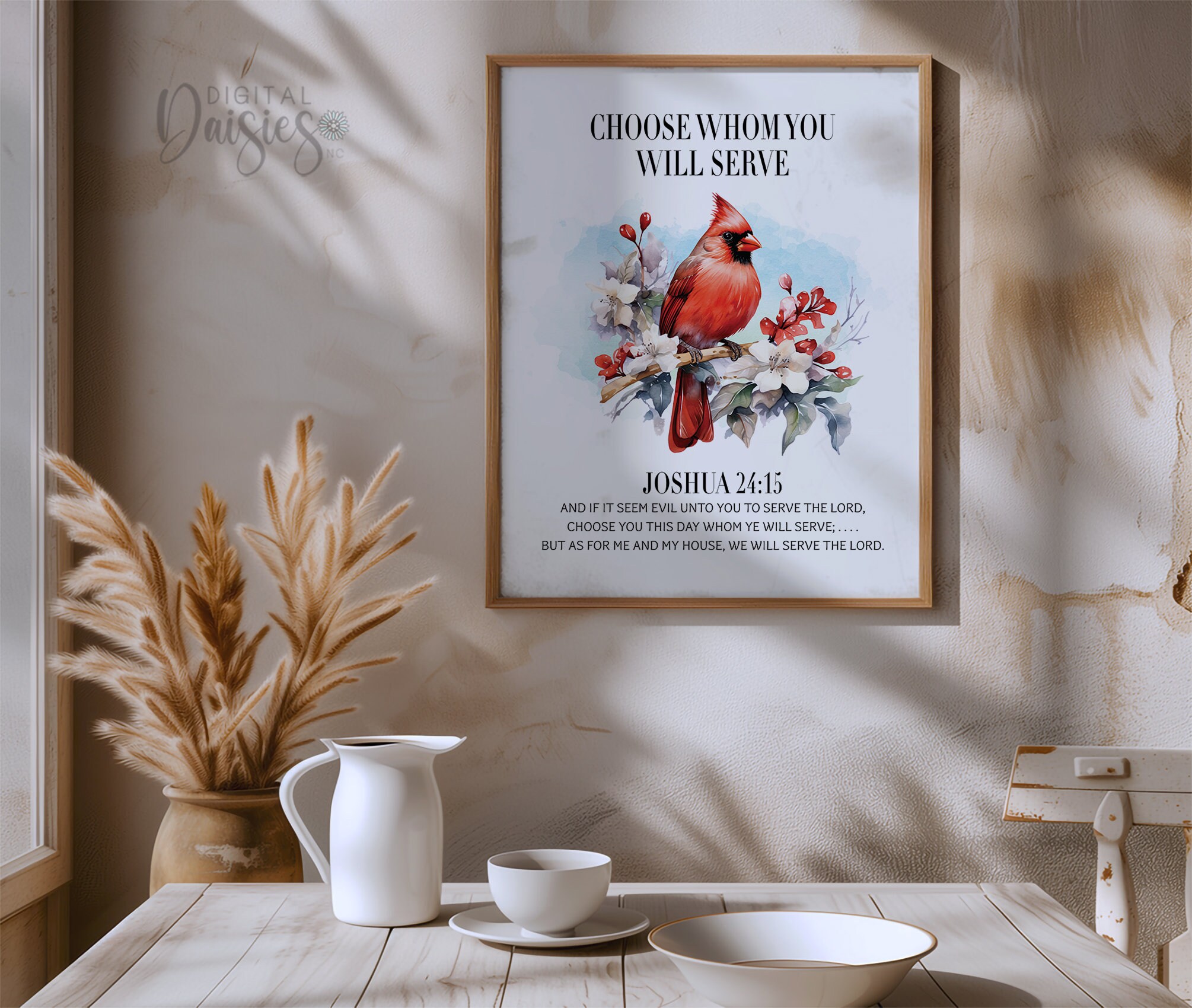 Cardinal Bible Wall Art, Instant Download, DIGITAL Printable Wall Décor ...