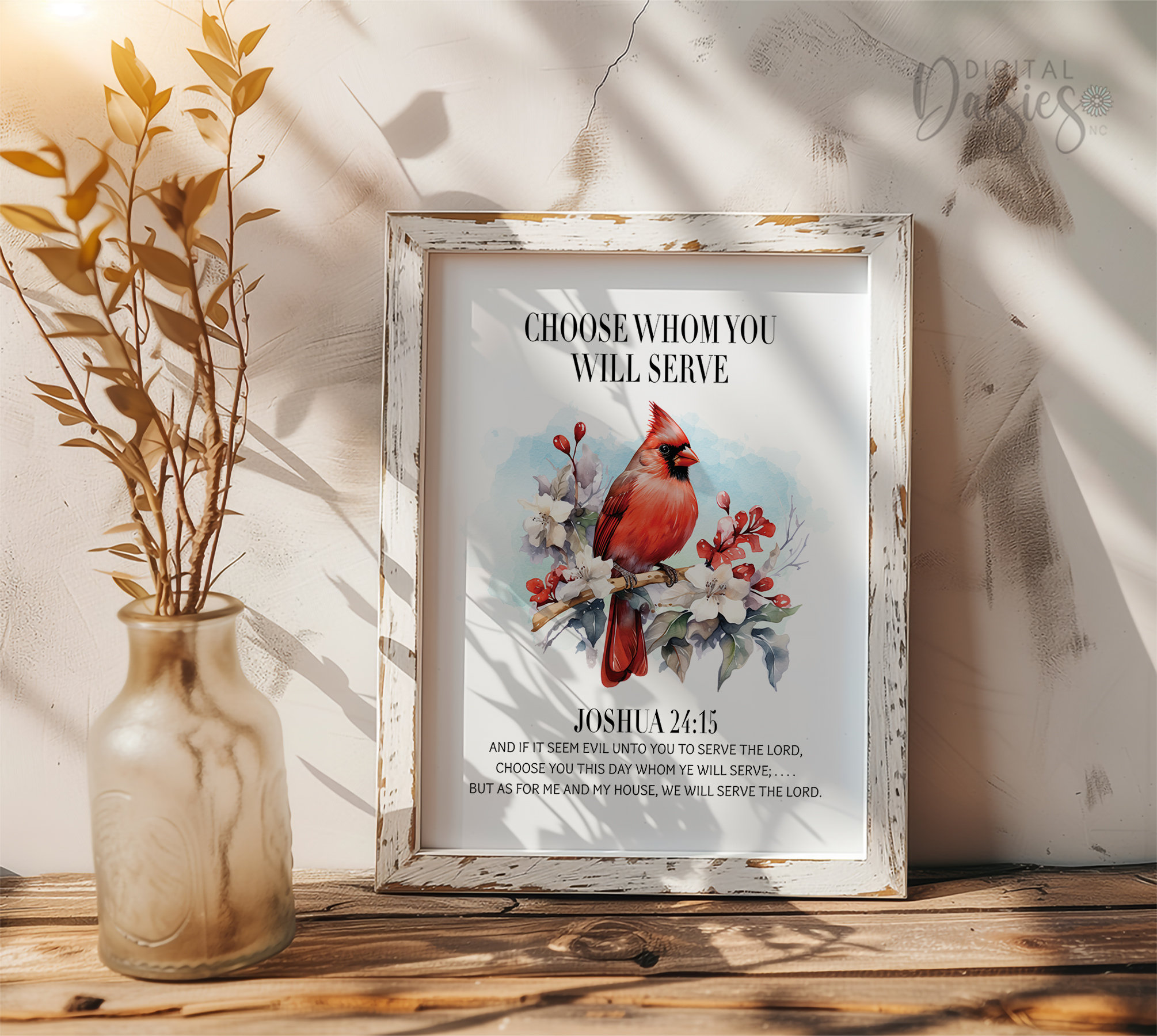 Cardinal Bible Wall Art, Instant Download, DIGITAL Printable Wall Décor ...