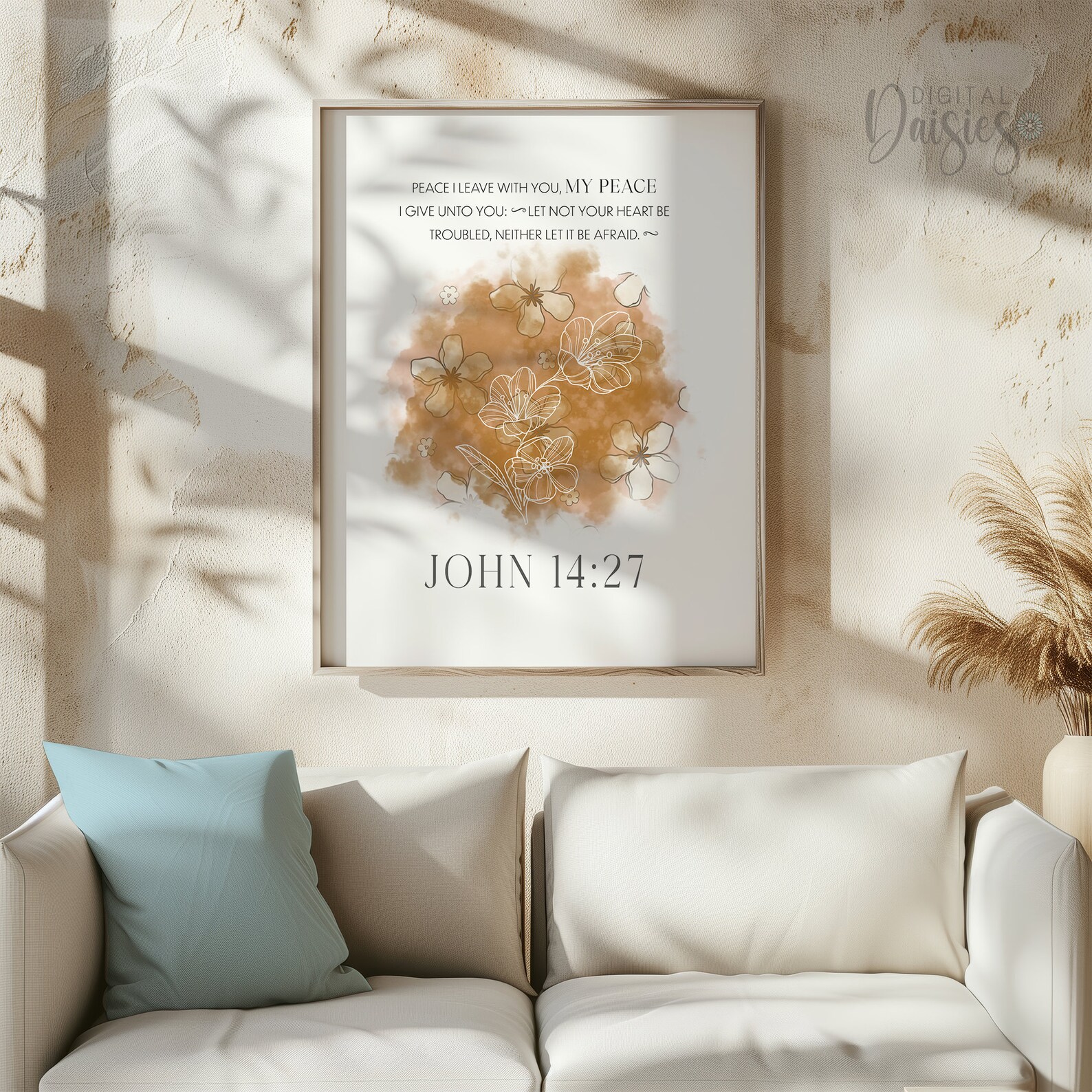 John 14:27 Bible Verse Printable Wall Art, Instant Download, DIGITAL ...