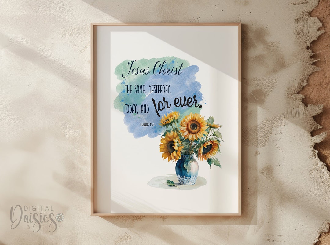 Bible Verse Sunflower Printable Wall Art, Instant Download Scripture ...