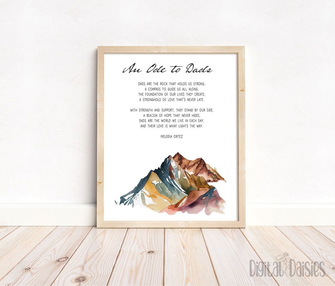 Ode to Dad Printable Wall Art, Instant Download, DIGITAL File Wall ...