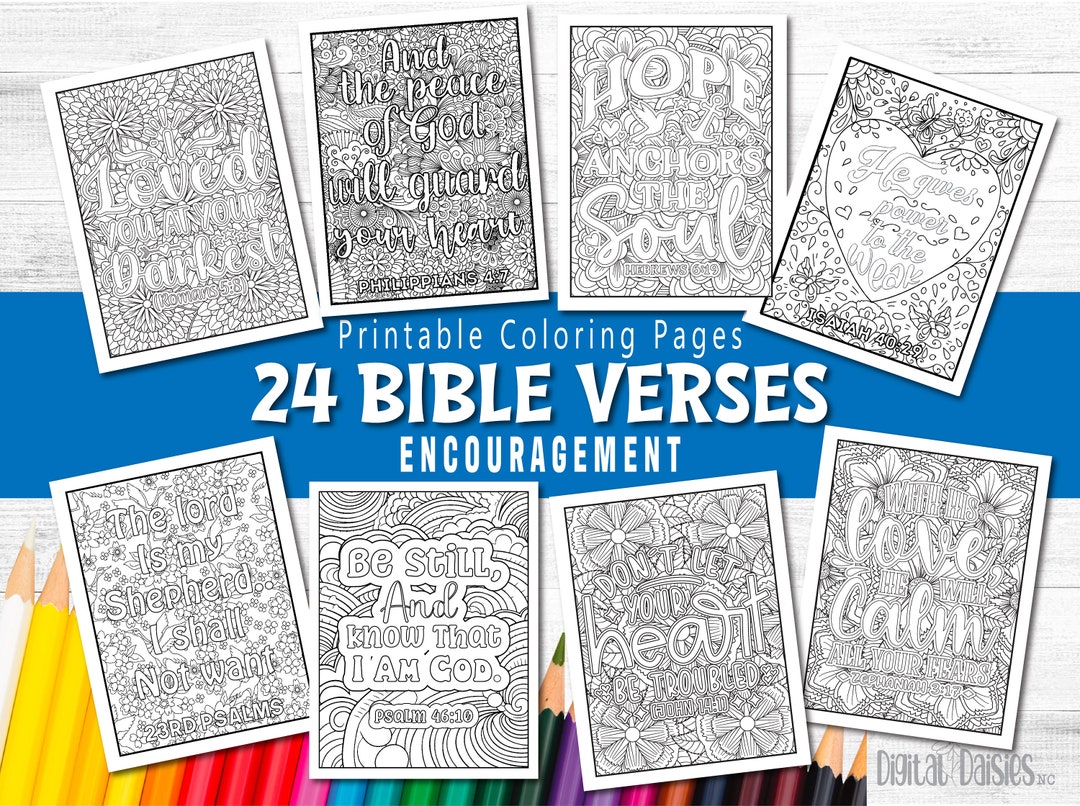 Bible Verse Scripture Coloring Book, Faith Based Coloring Book, Bible ...