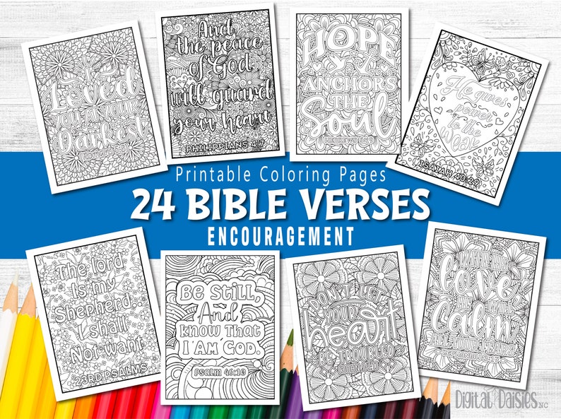 Bible Verse Scripture Coloring Book, Faith Based Coloring Book, Bible ...