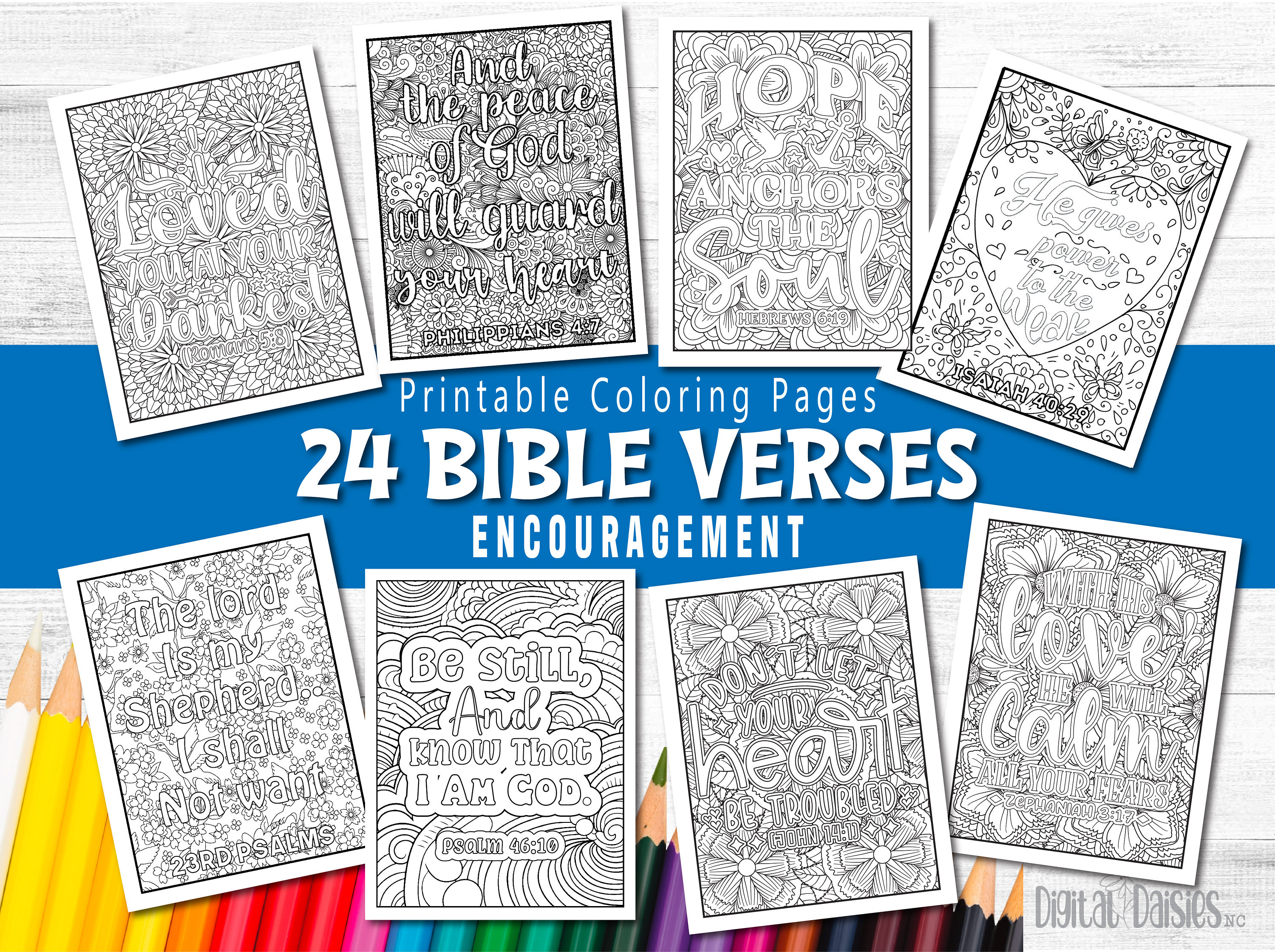 Bible Verse Scripture Coloring Book, Faith Based Coloring Book, Bible ...
