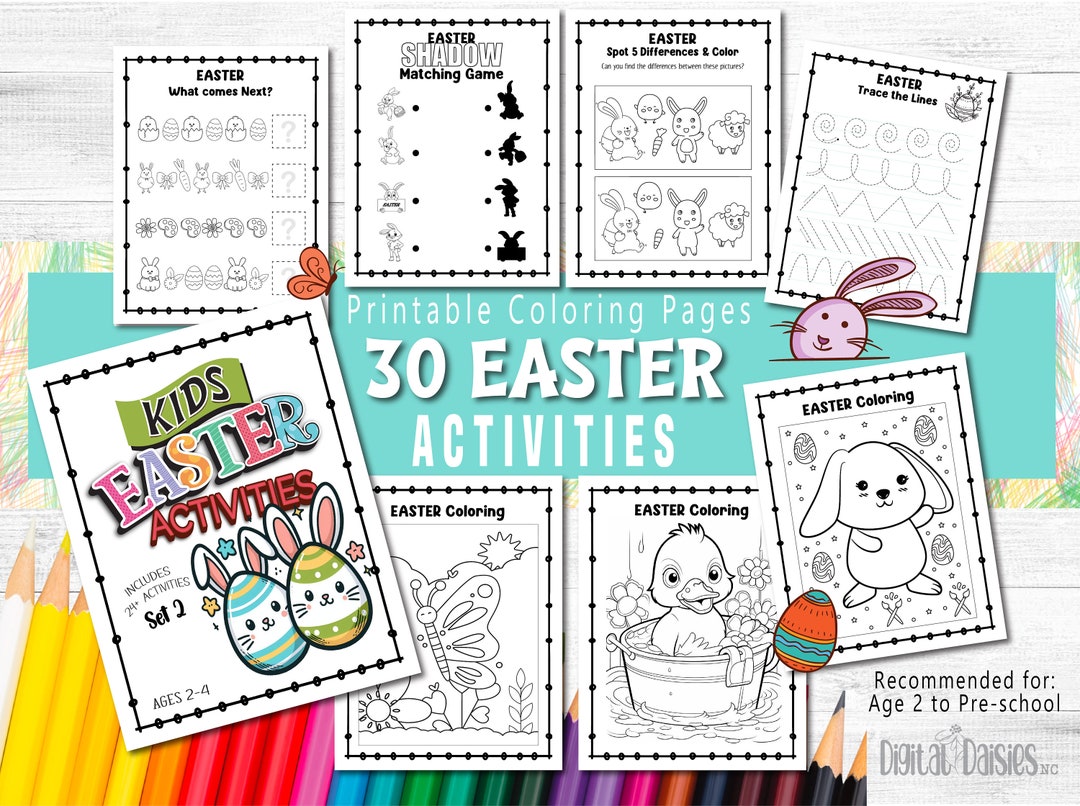 Easter Activities Coloring Pages for Kids, Toddlers Preschoolers ...