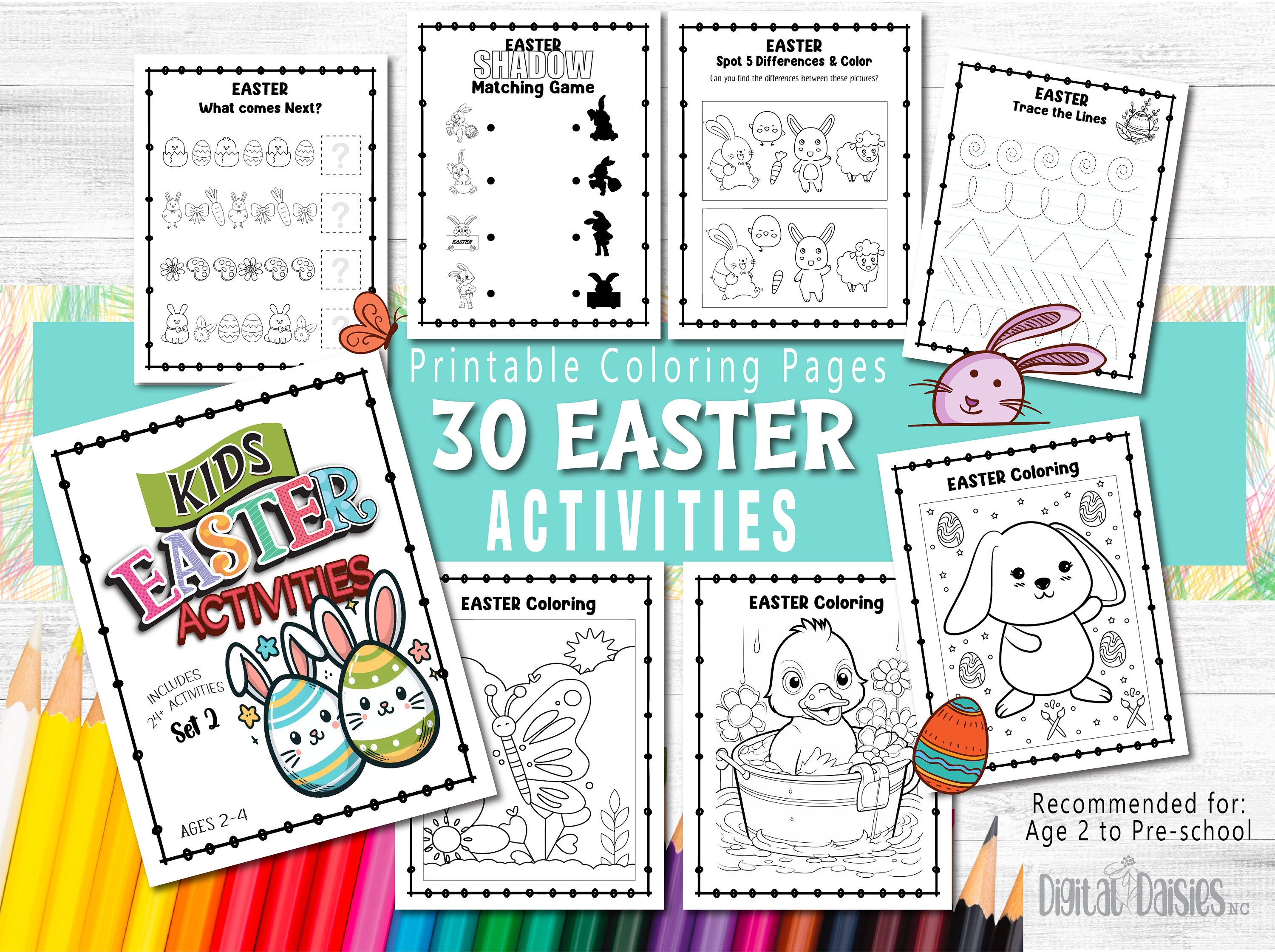 Easter Activities Coloring Pages for Kids, Toddlers Preschoolers ...