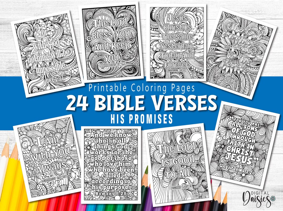 Bible Verse Scripture Coloring Book, Faith Based Coloring, Bible Verse ...