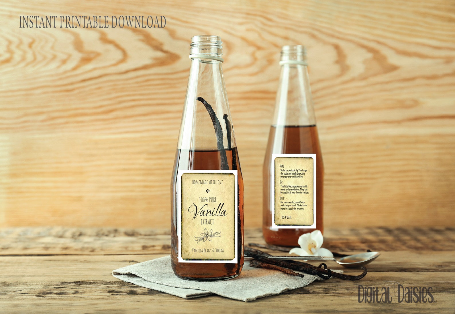 Vanilla Extract Printable Label, Instant DIGITAL Download Png, Homemade ...