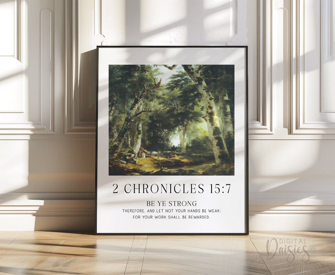 2 Chronicles 15:7 Bible Verse Wall Art, Vintage Landscape Gallery ...