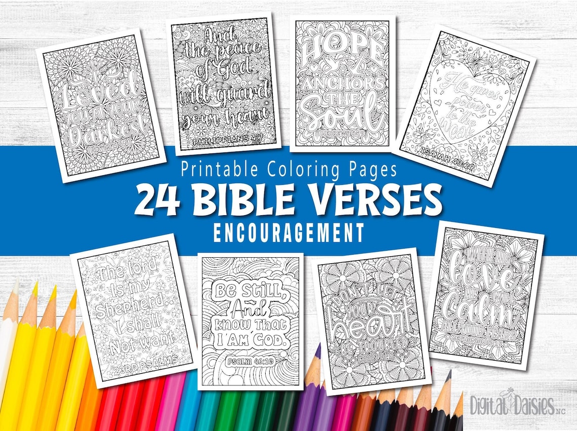 Bible Verse Scripture Coloring Book, Faith Based Coloring Book, Bible ...