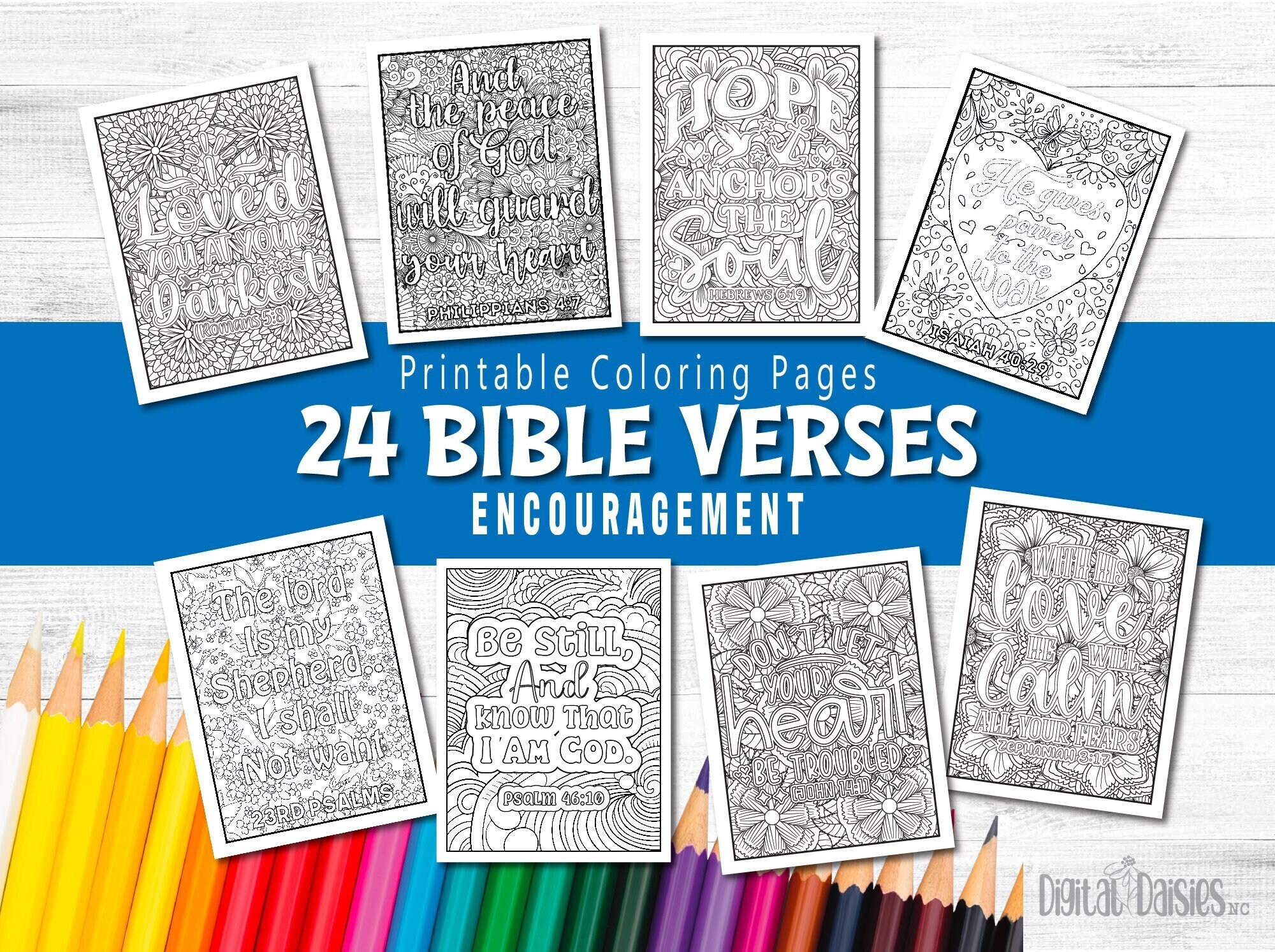 Bible Verse Scripture Coloring Book, Faith Based Coloring Book, Bible ...