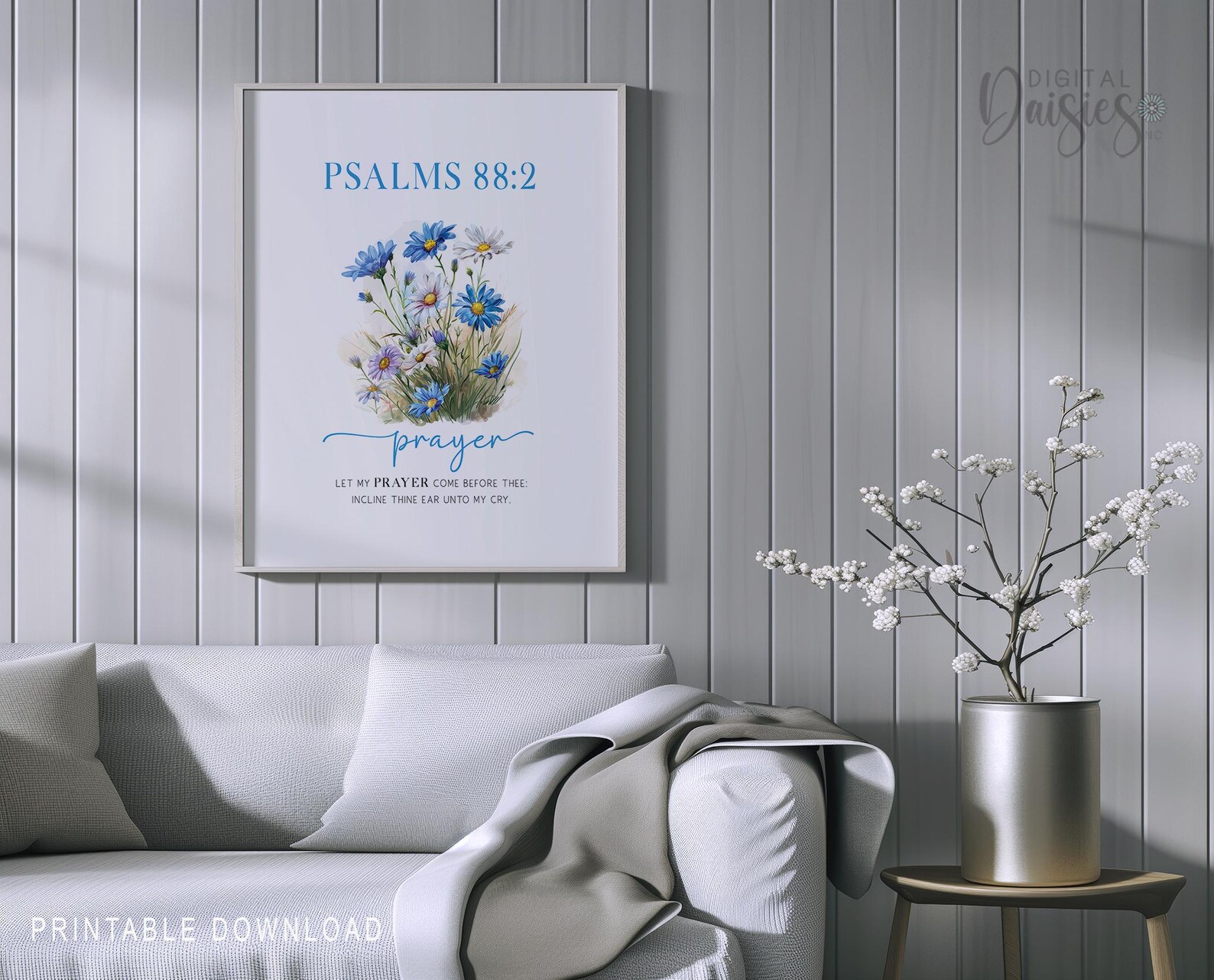 Psalm 88:2 Wildflower Bible Verse Wall Art, PRAYER Scripture Print ...