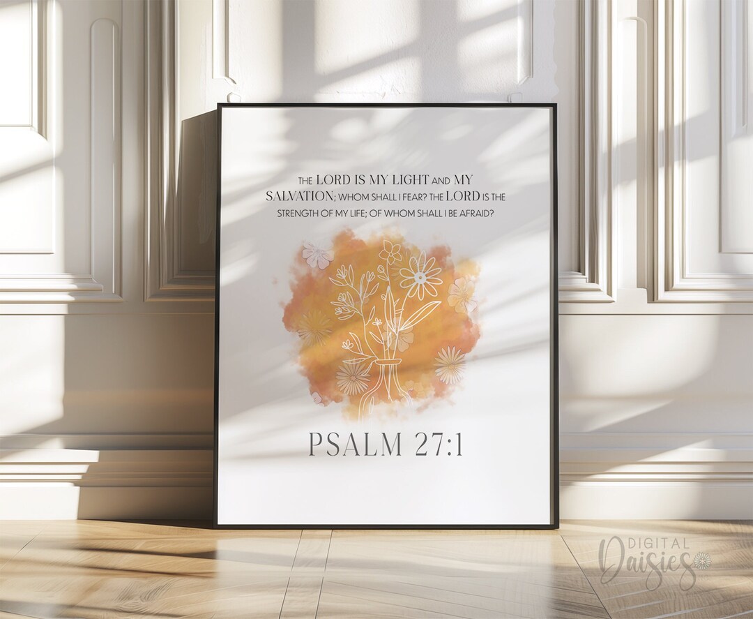 Psalms 27:1 Bible Verse Printable Wall Art, Instant Download DIGITAL ...