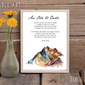 Ode to Dad Printable Wall Art, Instant Download, DIGITAL File Wall ...