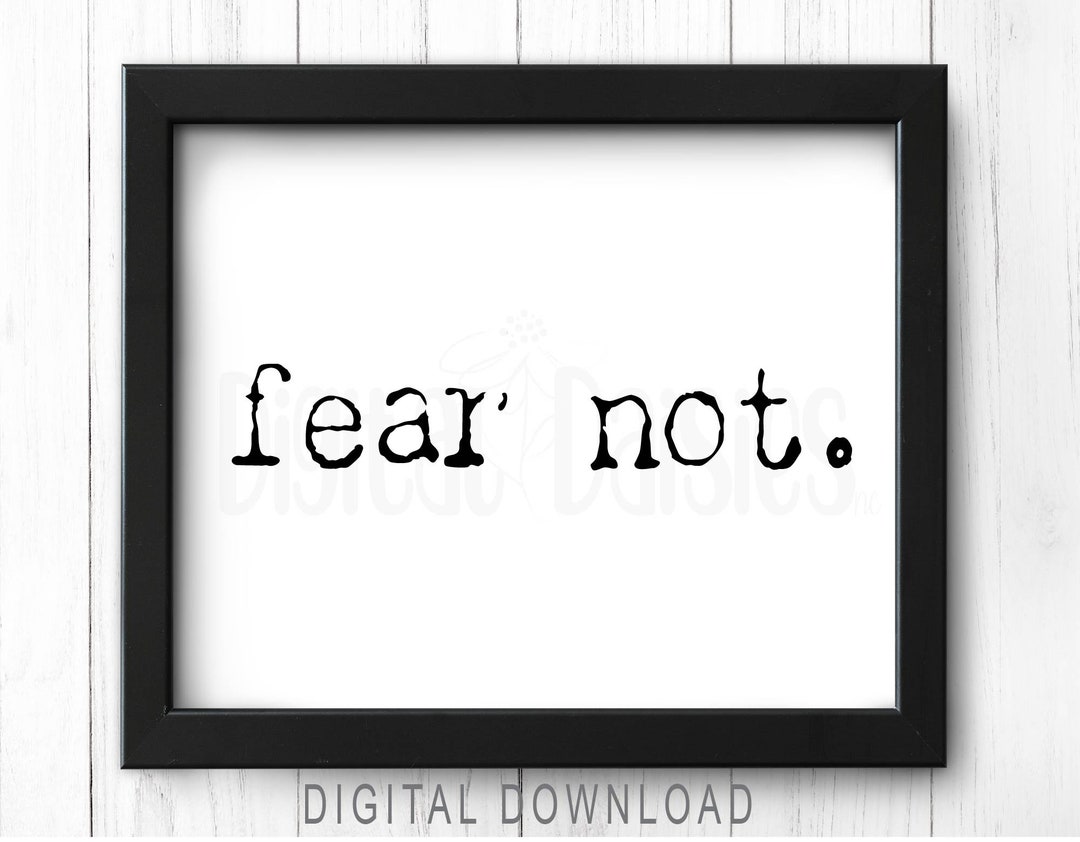 Distressed Typewriter Font Digital Graphic Fear Not Wall Art - Etsy