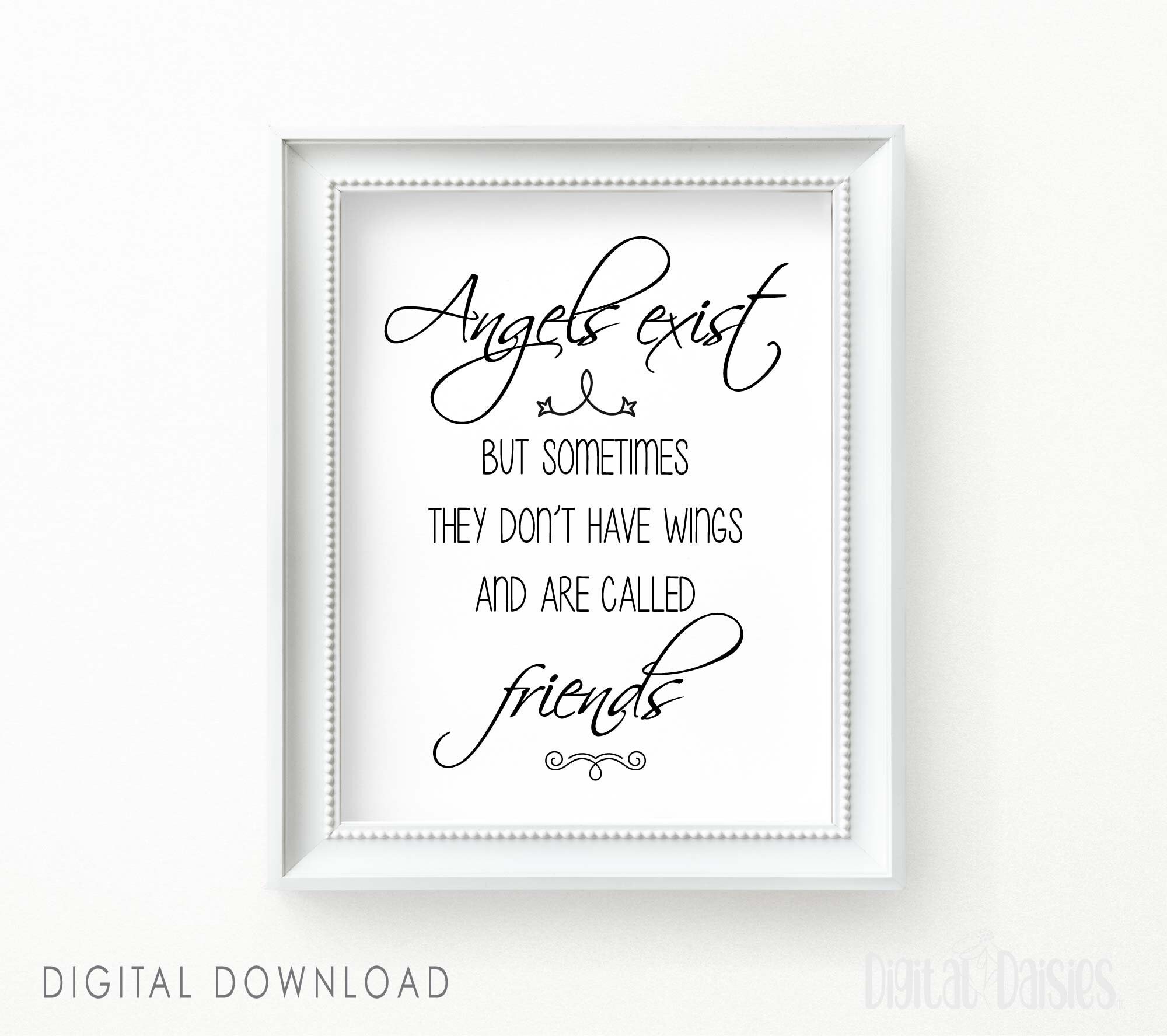 Printable Wall Art Minimalist Angel and Friendship Instant - Etsy