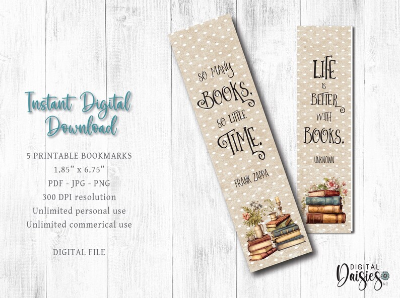 Reading Quote Bookmark Set, Printable Bookmark, Reading Bookmark ...