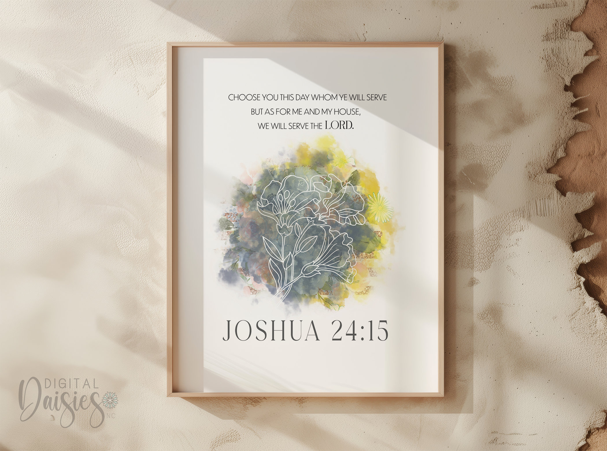 Joshua 24:15 Bible Verse Printable Wall Art, Instant Download, DIGITAL ...