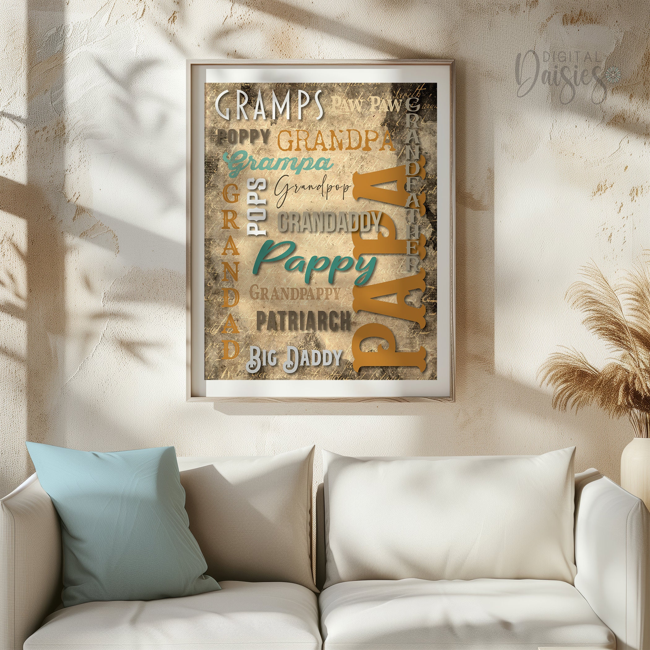 Grandfather Names Gift Printable Wall Art, Instant Download, DIGITAL ...
