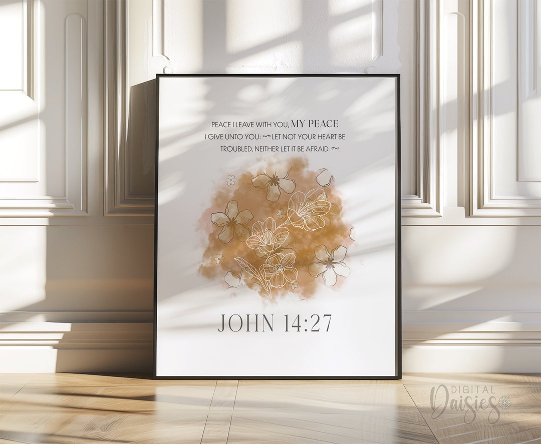 John 14:27 Bible Verse Printable Wall Art, Instant Download, DIGITAL ...