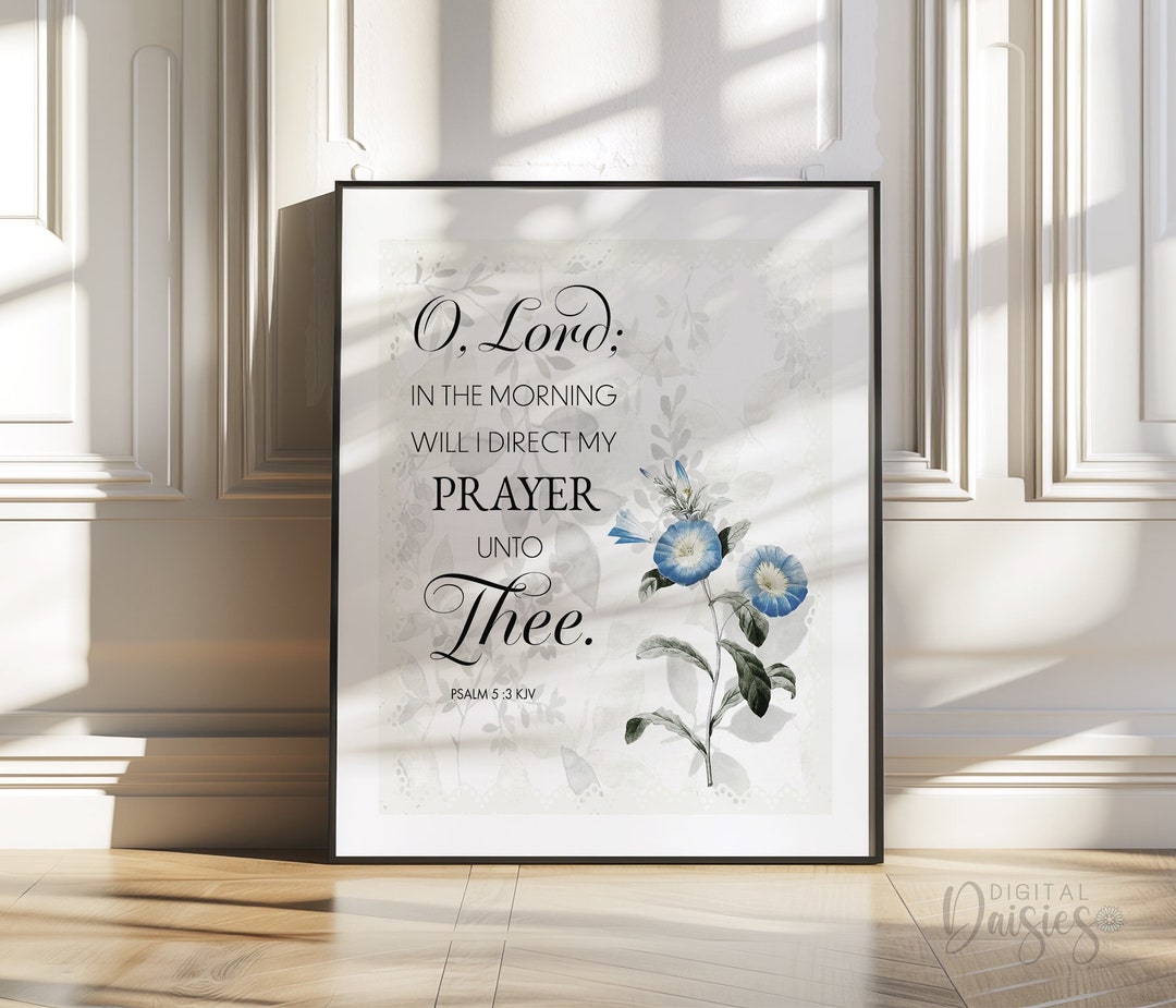 Psalm 5:3 Bible Verse Printable Wall Art, Instant Download DIGITAL ...