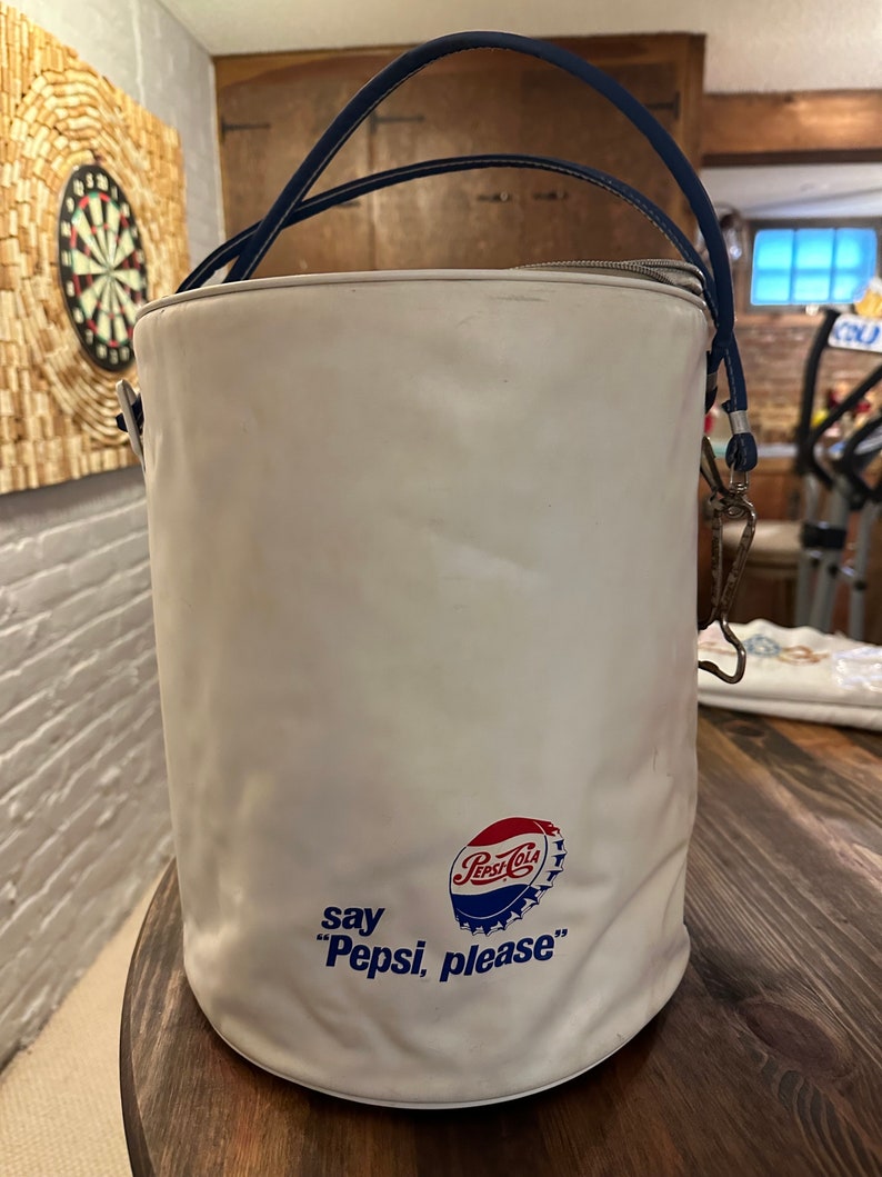 Vintage Soft Side Bucket Pepsi Cola Cooler - Wine Carrier, Ice Bucket ...