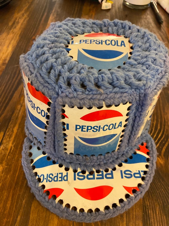 vintage 1970s crocheted pepsi - Gem