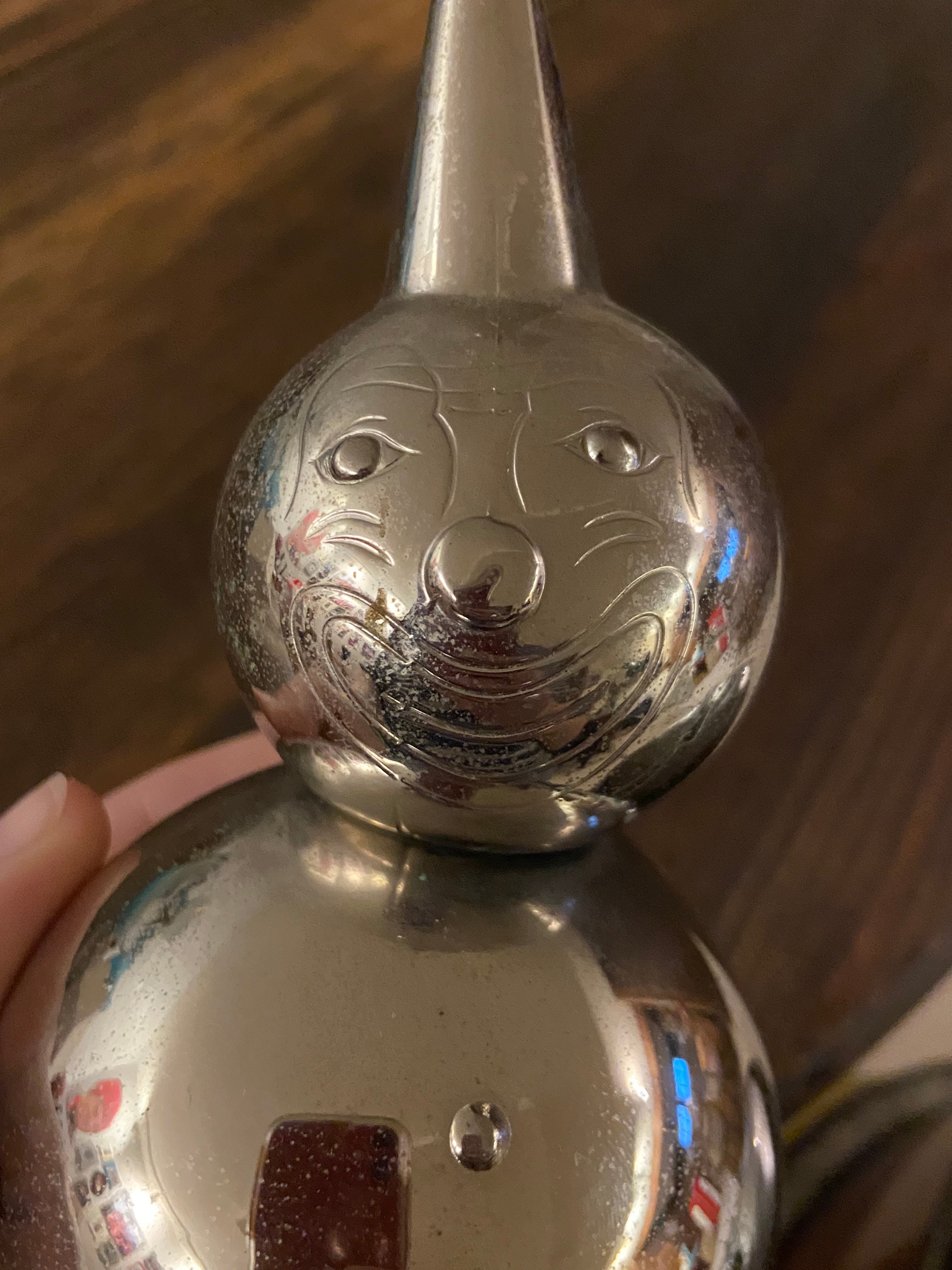 Vintage Silver Metal Weeble Wobble Clown Bank Raimond - Etsy