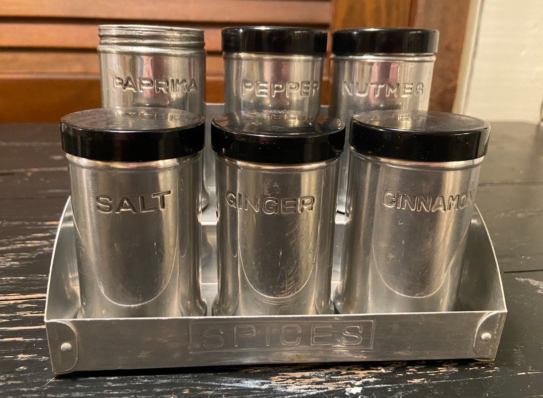 Vintage Aluminum Made in Japan Spice Rack 6 Spices - Etsy