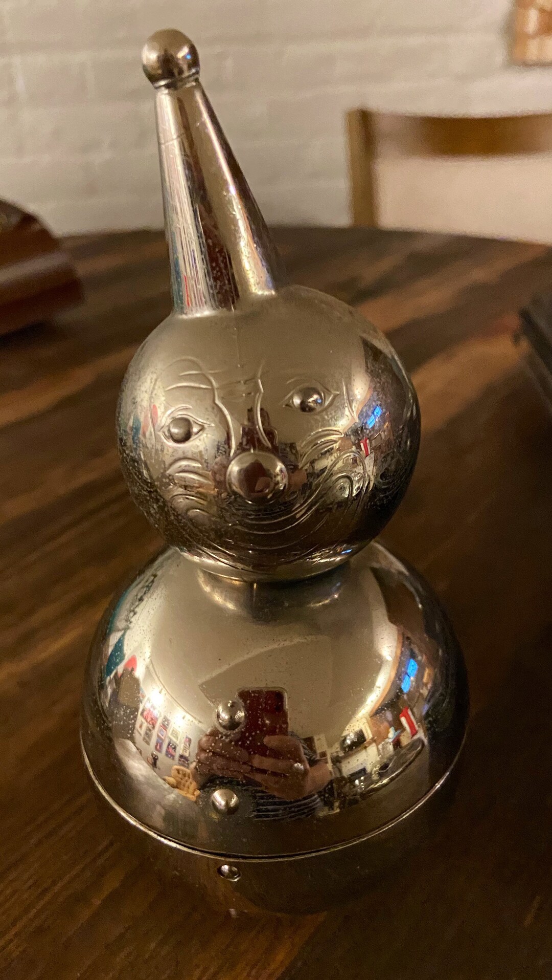 Vintage Silver Metal Weeble Wobble Clown Bank Raimond - Etsy