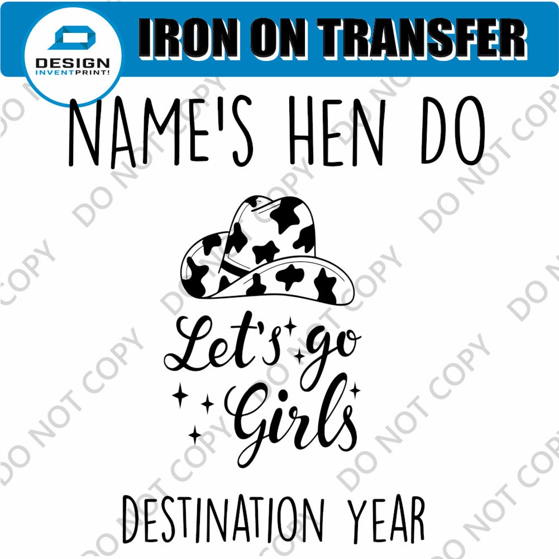 Custom Team Bride to Be Gift for Hen Do Party Wedding Day Decal Iron on ...