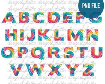 Tie Dye Letters Png | Etsy