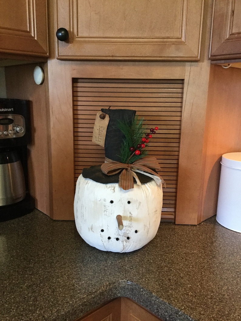 Primitive Snowman Head/christmas Decor/primitive Snowman - Etsy