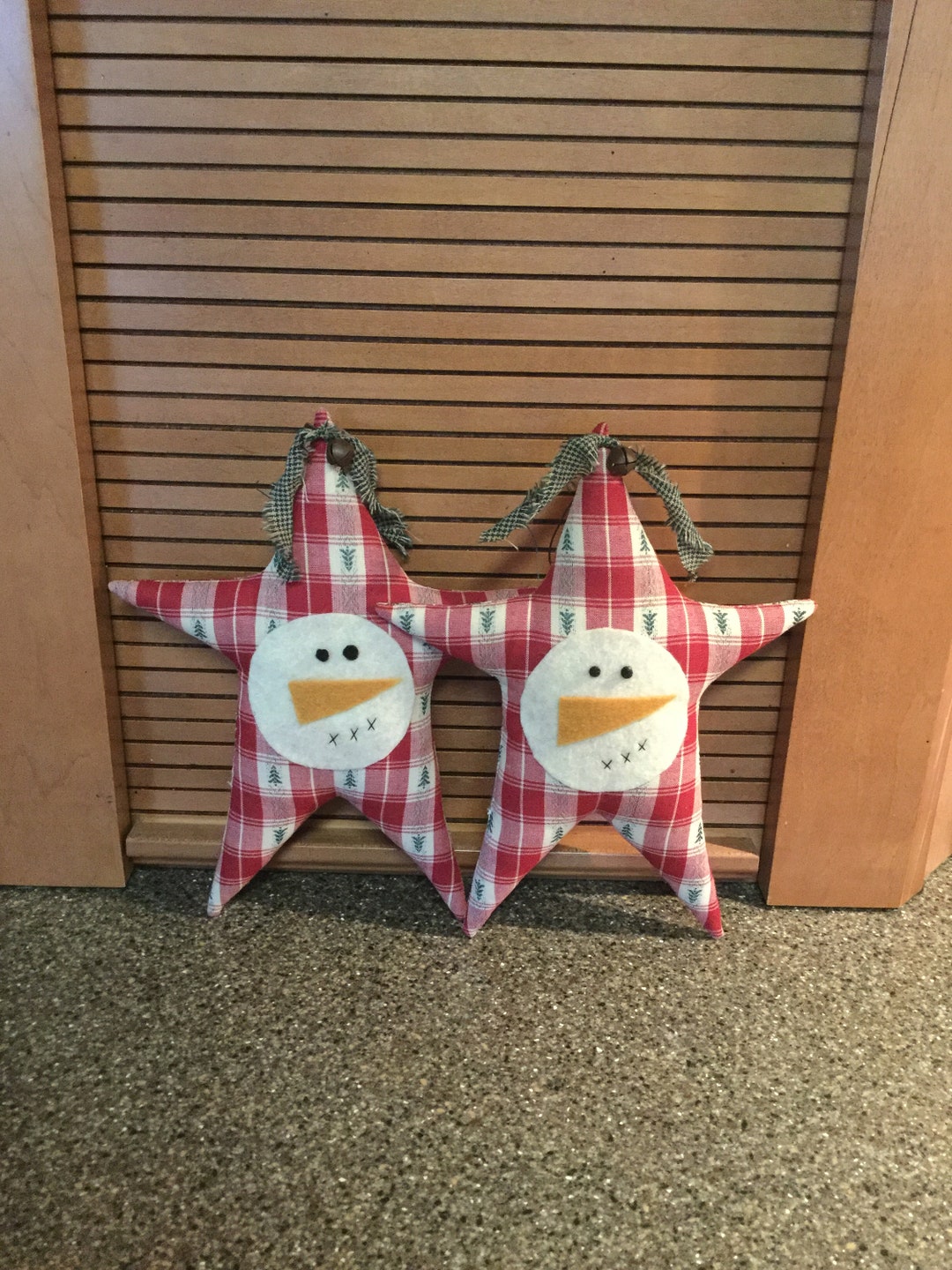 Set of 2!! Snowman Star Ornaments - Etsy