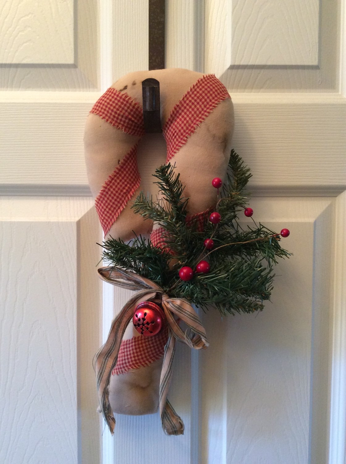 Primitive candy cane door greeter/wall hang | Etsy