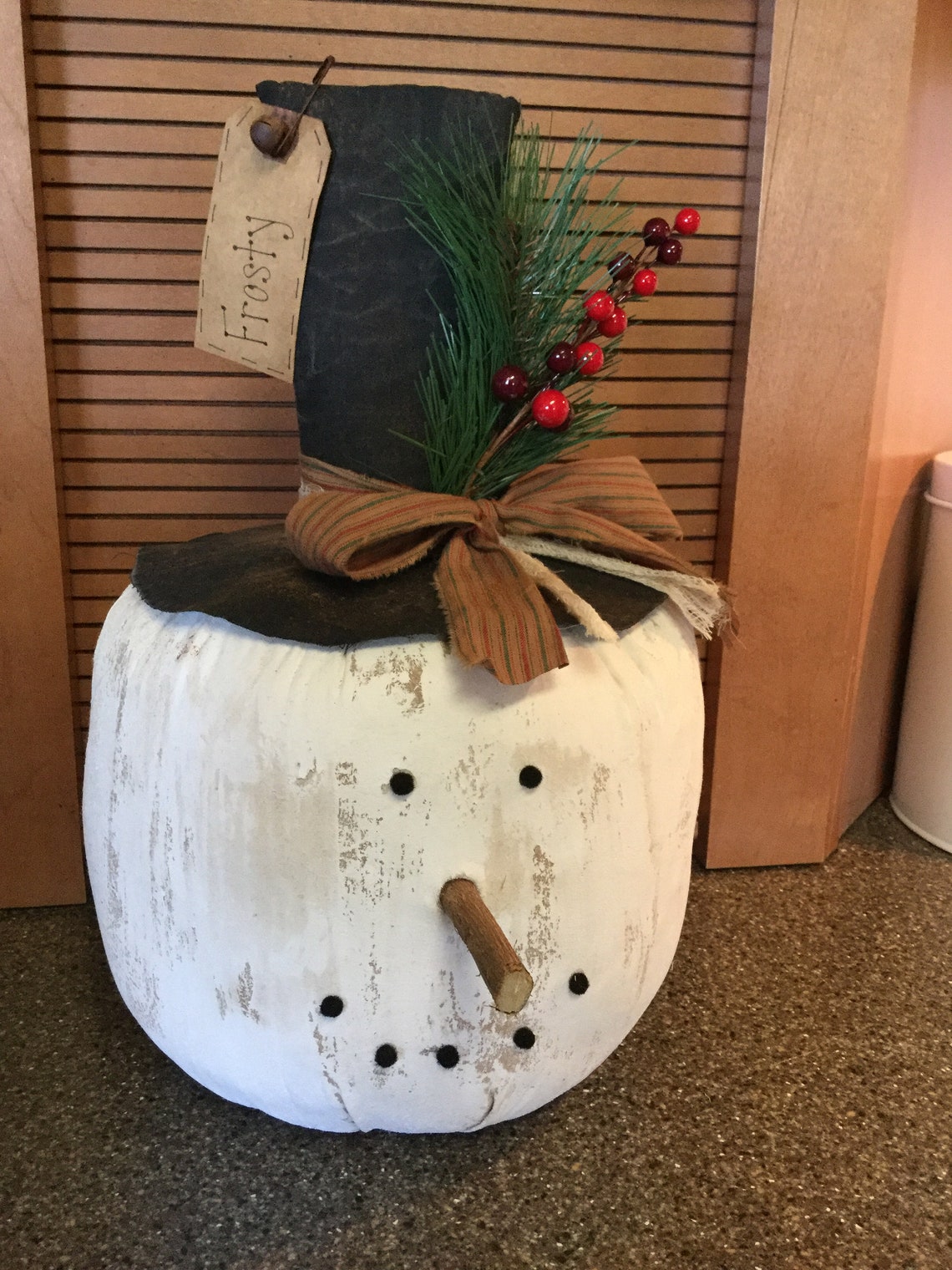 Primitive Snowman Head/christmas Decor/primitive Snowman - Etsy