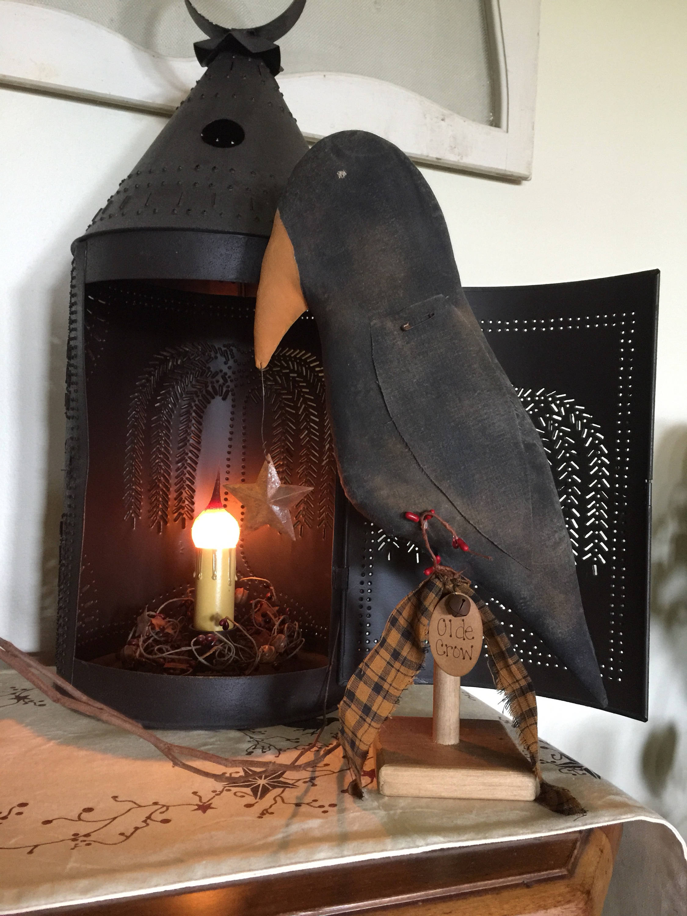 Large Primitive Crow on Wooden Stand - Etsy