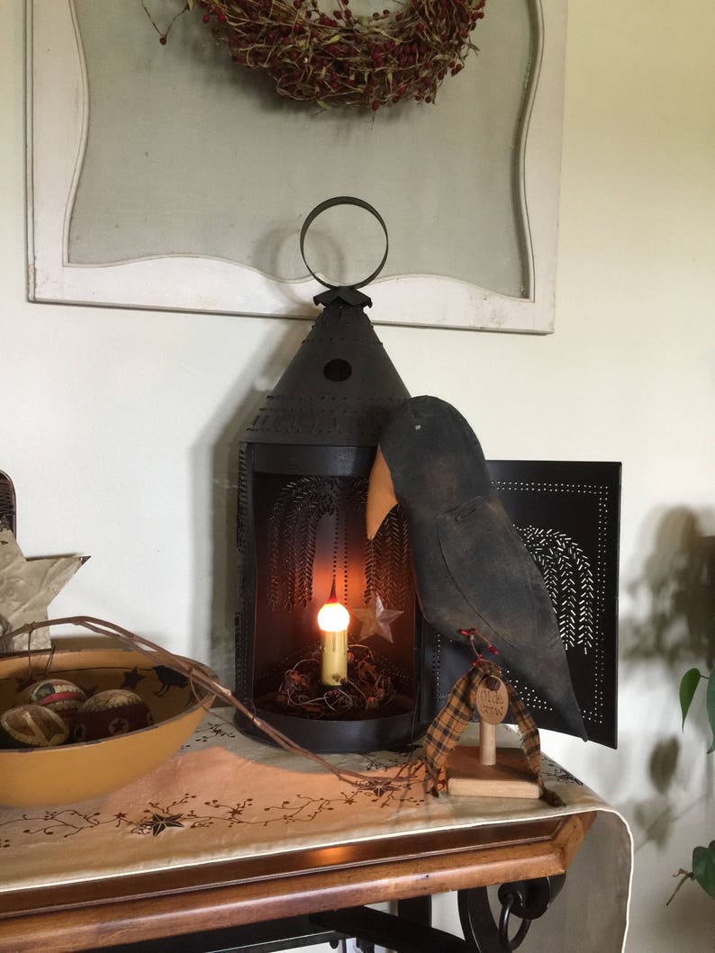 Large Primitive Crow on Wooden Stand - Etsy