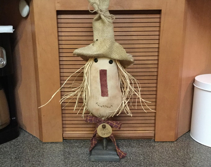 Primitive Scarecrow on Stand/fall Decor - Etsy