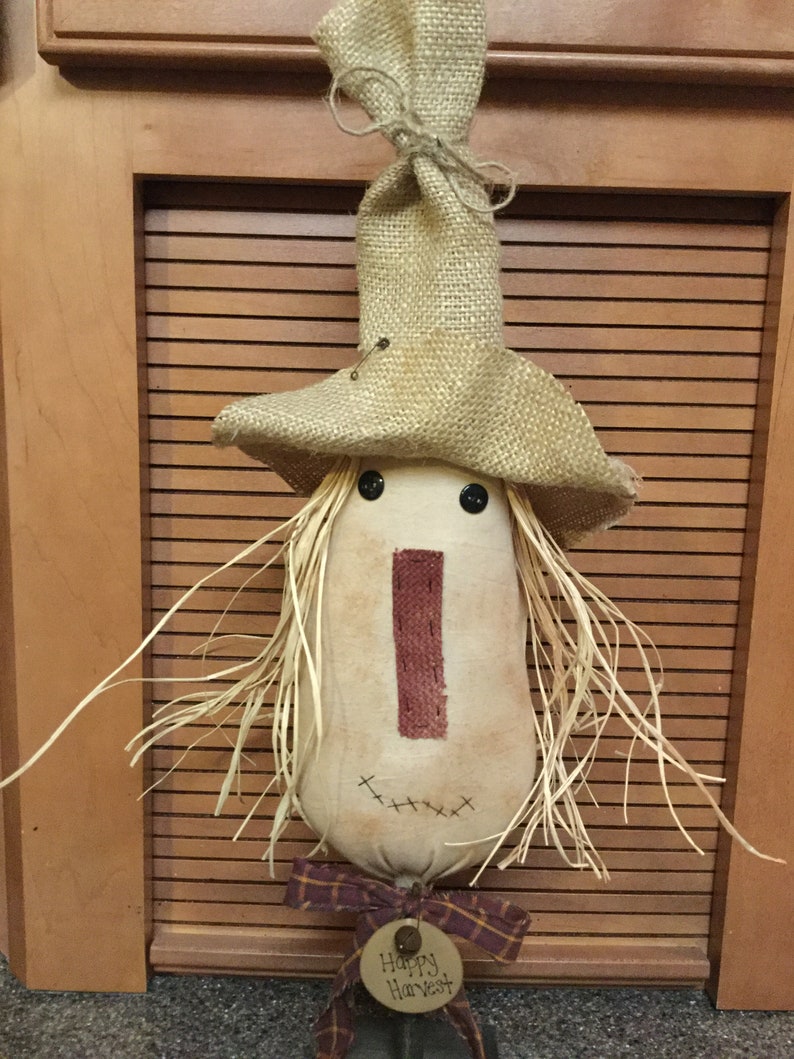 Primitive Scarecrow on Stand/fall Decor - Etsy