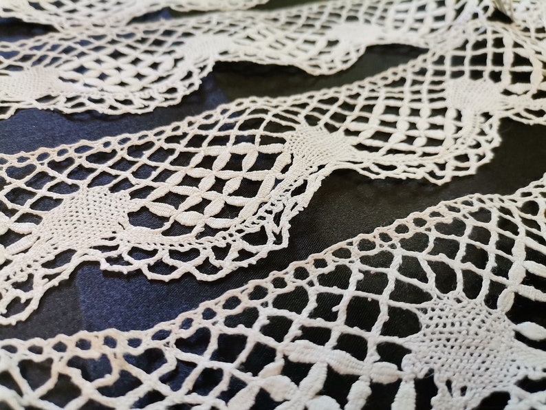 French Antique White Cotton Hand Made 2 1/4" Lace Trim (A343) - Etsy