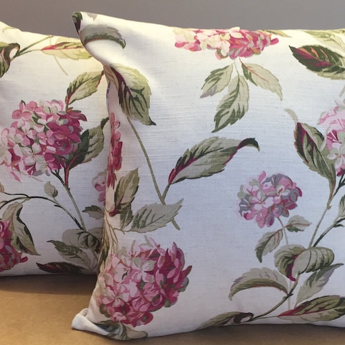 Handmade Laura Ashley Cushion in Hydrangea Pink - Etsy