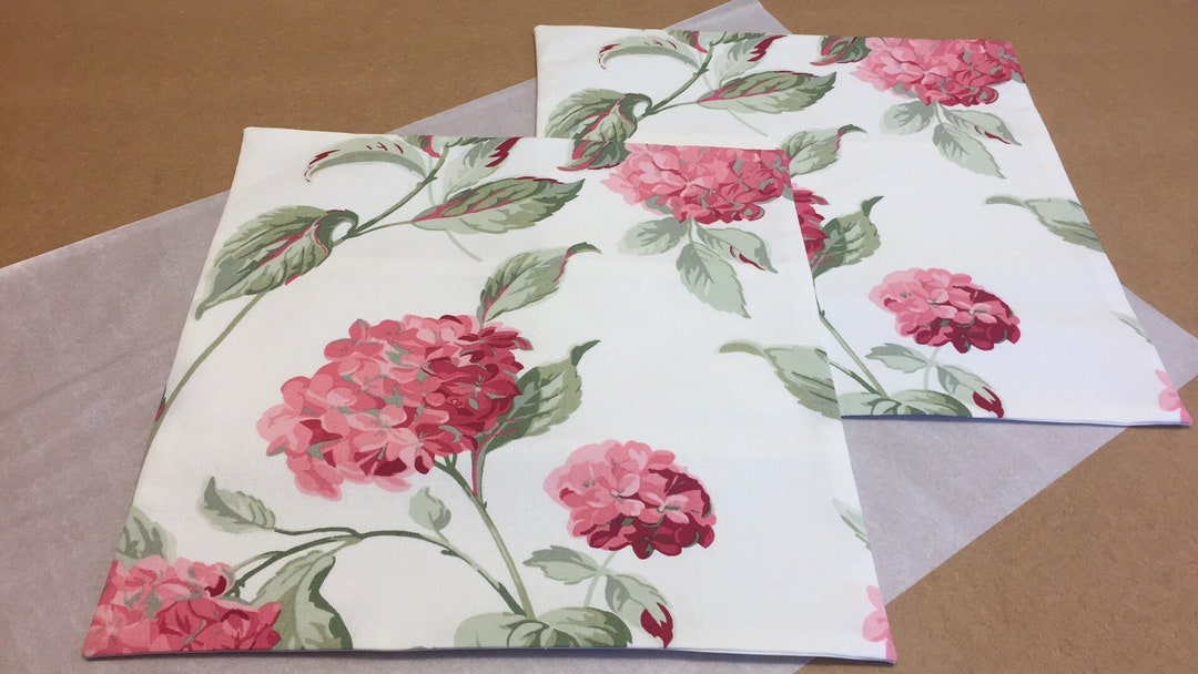 One Handmade Cushion Laura Ashley Hydrangea Cranberry Fabric, Flowers ...