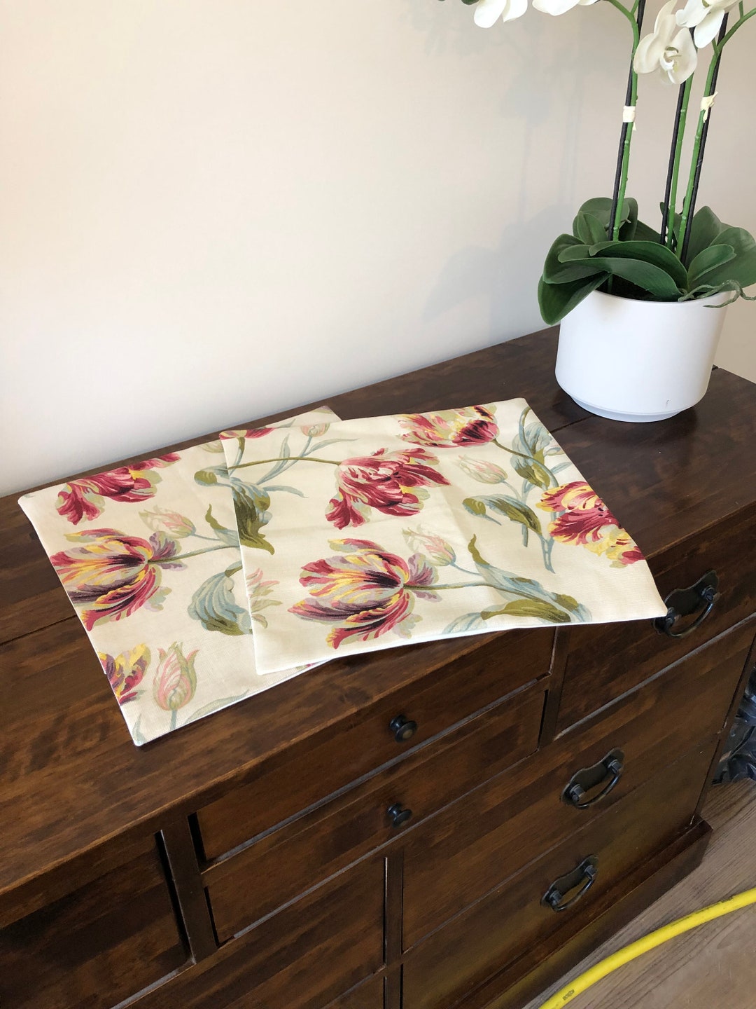 One Reversible Cushion Cover in Laura Ashley Gosford Cranberry Tulip ...